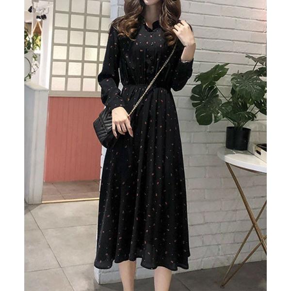 ZOZO問い合わせ番号:91511170ショップ:TONE，トーンブランド:i-dare，アイディア商品名:【i-dare】総柄 長袖 Aライン ワンピースカテゴリ:ワンピース/ドレス>ワンピースブランド品番:ID-B-00134素材...