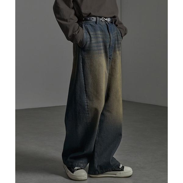 『タイムセール実施中』ZOZO問い合わせ番号:91544116ショップ:MONO-MART，モノマートブランド:CIYOT，シヨウト，MONO-MART，モノマート商品名:【CIYOT-シヨウト-】ヴィンテージ加工カーブワイドデニムパンツカ...