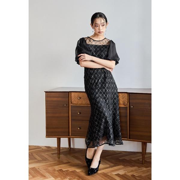 『タイムセール実施中』ZOZO問い合わせ番号:91580361ショップ:bflat，ビーフラットブランド:niana，ニアナ商品名:ダイヤレースマーメイドドレス パフスリーブ パーティードレス オケージョンドレス 結婚式 二次会 同窓会 成...