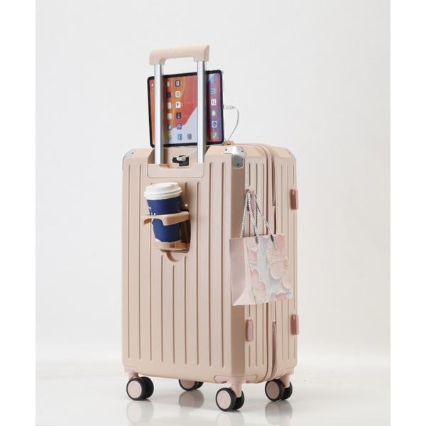 ZOZO問い合わせ番号:91581659ショップ:UNITED BASE，ユナイテッドベースブランド:relac，レーラック商品名:ドリンクホルダー付き 多機能 キャリーケース Sサイズ 1~3泊用カテゴリ:バッグ>スーツケース/キャ...