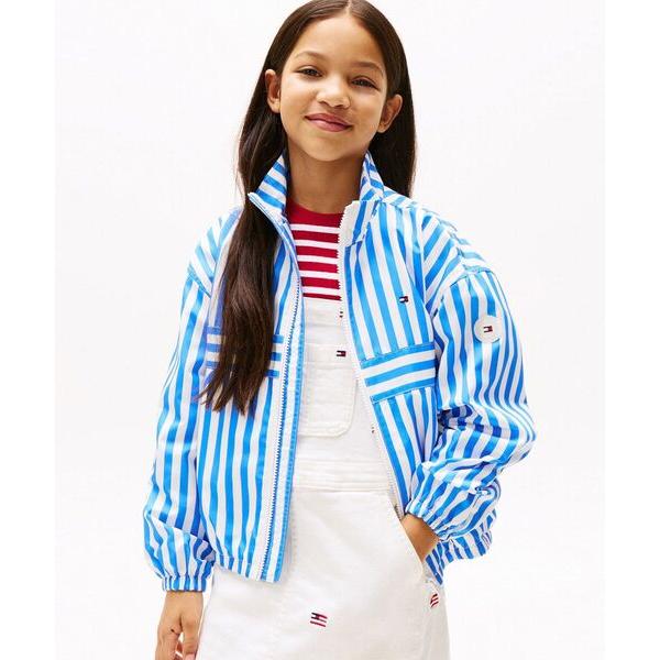 『セール実施中』ZOZO問い合わせ番号:91612965ショップ:TOMMY HILFIGER，トミー ヒルフィガーブランド:TOMMY HILFIGER，トミーヒルフィガー商品名:GIRLS ストライプウインドブレーカーカテゴリ:ジャケッ...