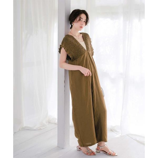 『タイムセール実施中』ZOZO問い合わせ番号:91614632ショップ:titivate，ティティベイトブランド:titivate，ティティベイト商品名:シャーリングフリルオールインワンカテゴリ:オールインワン・サロペット>つなぎ/オ...