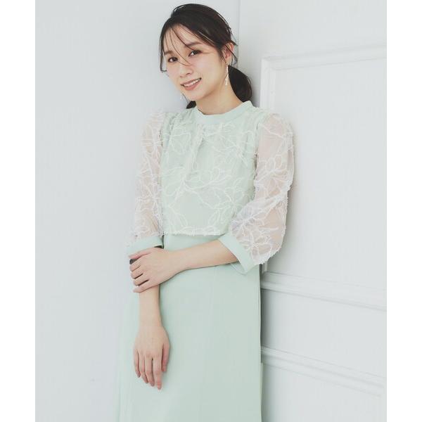 『セール実施中』ZOZO問い合わせ番号:91614930ショップ:index，インデックスブランド:index，インデックス商品名:フラワーチュールドッキングフレアワンピース【洗濯機洗い可】カテゴリ:ワンピース/ドレス>ワンピースブラ...