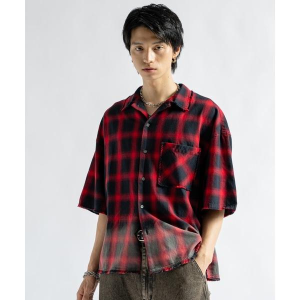 『セール実施中』ZOZO問い合わせ番号:91615010ショップ:INTER FACTORY，インターファクトリーブランド:PLAN To，プラントゥ商品名:Vintage Design Bleach Gradation Check Shi...