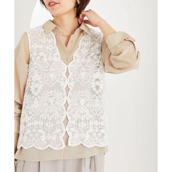 『タイムセール実施中』ZOZO問い合わせ番号:91616487ショップ:le.coeur blanc，ルクールブランブランド:le.coeur blanc，ルクールブラン商品名:《手洗い可能》TORRAZZO DONNAメッシュレースベスト...
