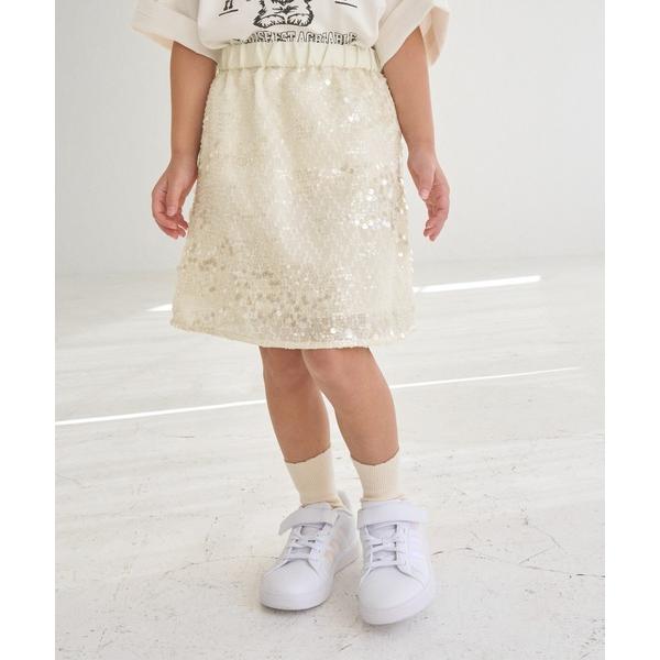 『セール実施中』ZOZO問い合わせ番号:91649107ショップ:ROPE' PICNIC，ロぺピクニックブランド:ROPE' PICNIC，ロペピクニック商品名:【KIDS/キッズ】スパンコールスカートカテゴリ:スカート>スカートブ...