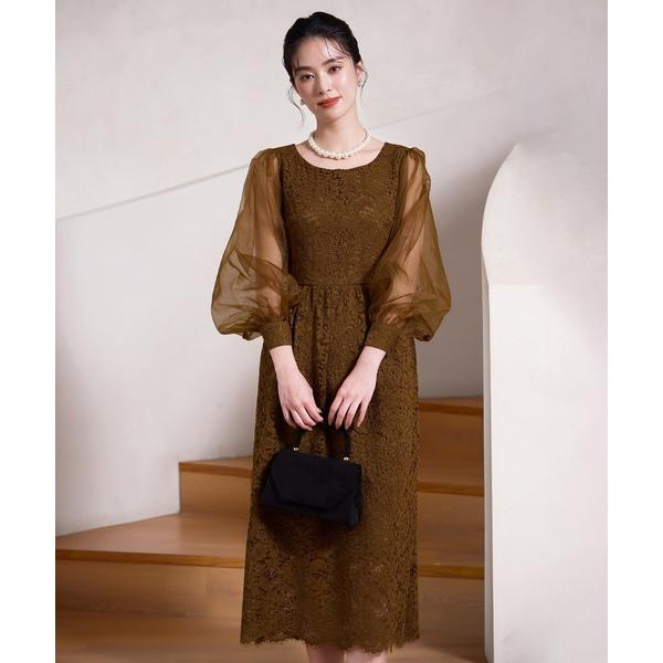 『タイムセール実施中』ZOZO問い合わせ番号:91713848ショップ:DRESS+，ドレス プラスブランド:DRESS PLUS，ドレスプラス，DRESS STAR，ドレス スター商品名:レースとシアー素材を切り替えた大人ドレスワンピース...