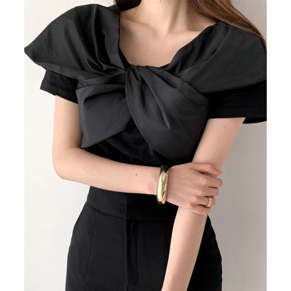 『タイムセール実施中』ZOZO問い合わせ番号:91713878ショップ:aimoha，アイモハブランド:Jasmine Grandiflorum，ジャスミングランディフローラム商品名:【Jasmine】2WAY肩見せクロスデザイン半袖Ｔシャ...