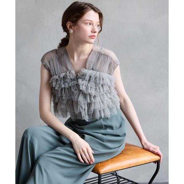 ZOZO問い合わせ番号:91747102ショップ:AIMER，エメブランド:AIMER，エメ商品名:【WEB限定】チュールフリルベスト×キャミソールオールインワン セットパーティードレス　結婚式　お呼ばれ　ドレス　20代 30代 40代カテ...