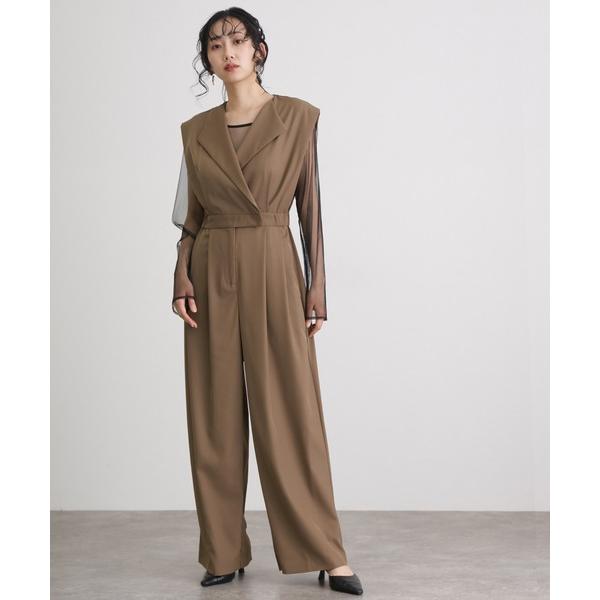 ZOZO問い合わせ番号:91747150ショップ:PourVous，プールヴーブランド:atlo，アトロ，et.UNiVER，エトユニベール商品名:ワイド フォーマル お呼ばれ ロング丈＆結婚式 同窓会 2点セット オールインワン パンツド...
