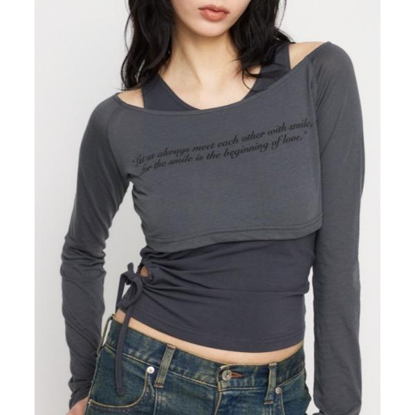 『セール実施中』ZOZO問い合わせ番号:91747244ショップ:LAGUA GEM，ラグア ジェムブランド:LAGUA GEM，ラグアジェム商品名:LETTERING SHEER 2PIECE トップスカテゴリ:トップス>Tシャツ/...