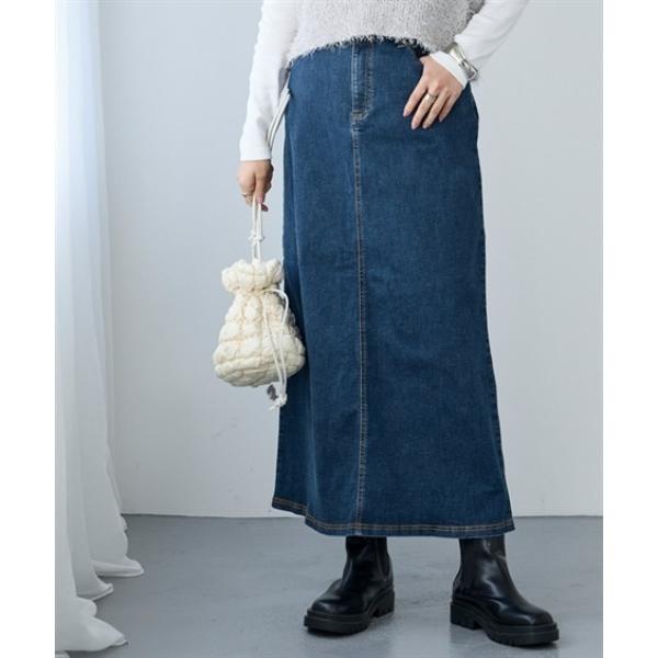 ZOZO問い合わせ番号:91748207ショップ:nissen，ニッセンブランド:nissen，ニッセン商品名:すごのびストレッチデニムストレートロングスカート（ゆったりヒップ）カテゴリ:スカート>スカートブランド品番:BML0325...