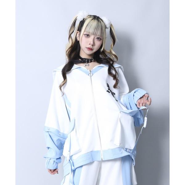 ZOZO問い合わせ番号:91782936ショップ:A AM STUDIO，エーエム スタジオブランド:Amilige，アミリージュ商品名:SatanバックプリントセーラーZIPジャージTOPSカテゴリ:トップス>ジャージブランド品番:...