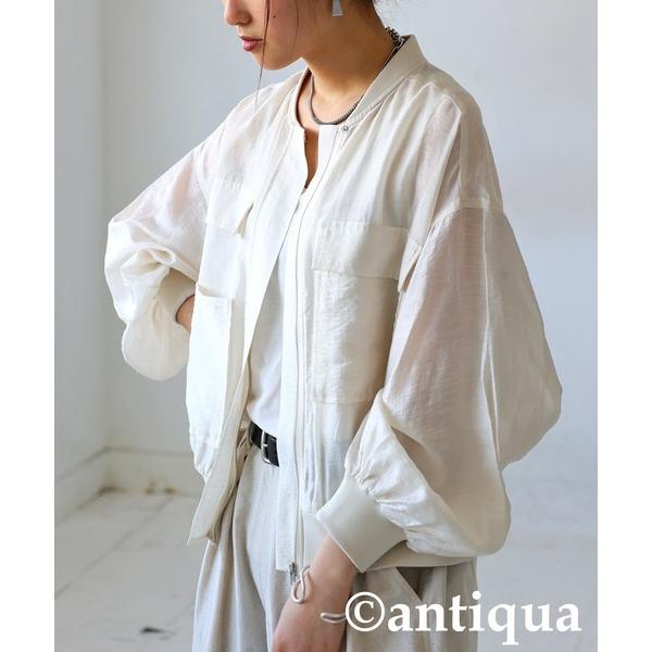 ZOZO問い合わせ番号:91783293ショップ:antiqua，アンティカブランド:antiqua，アンティカ商品名:シアーブルゾンカテゴリ:ジャケット/アウター>ブルゾンブランド品番:PTE-00001素材:本体：再生繊維（セルロ...