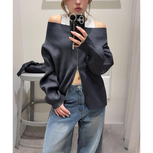 『タイムセール実施中』ZOZO問い合わせ番号:91783382ショップ:FREE'S MART，フリーズマートブランド:FREE'S MART，フリーズマート商品名:［MFM］オフショルジップラメカーディガンカテゴリ:トップス>ニット...