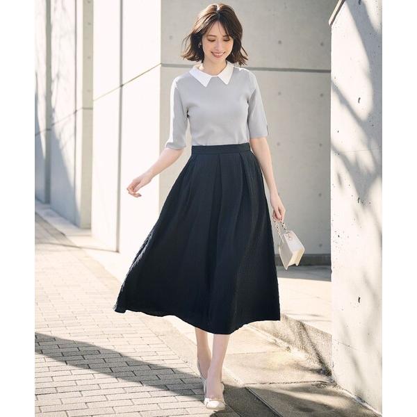 『セール実施中』ZOZO問い合わせ番号:91814834ショップ:ANY SIS，エニィ スィスブランド:ANY SIS，エニィスィス商品名:【好印象企画】襟配色ニット×タックスカートセットカテゴリ:ジャケット/アウター>セットアップ...