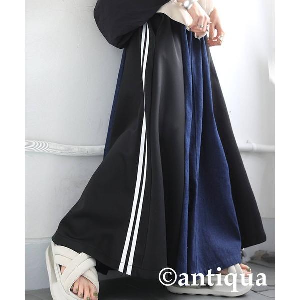 ZOZO問い合わせ番号:91814941ショップ:antiqua，アンティカブランド:antiqua，アンティカ商品名:デニム切り替えフレアスカートカテゴリ:スカート>スカートブランド品番:PL-00047素材:デニム：綿70%　レー...