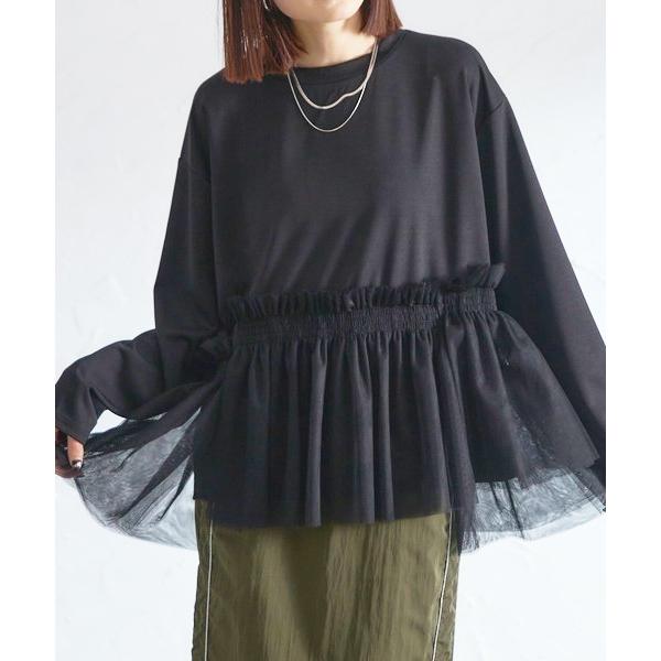 『タイムセール実施中』ZOZO問い合わせ番号:91815000ショップ:Bonjour Sagan，ボンジュールサガンブランド:each，イーチ，Bonjour Sagan，ボンジュールサガン商品名:裾チュール切替ペプラムチュニックカテゴリ...