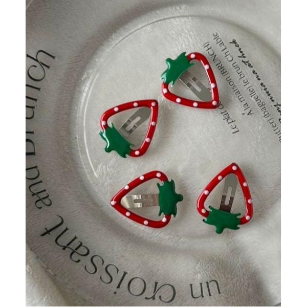 『タイムセール実施中』ZOZO問い合わせ番号:91815064ショップ:RiNc，リンクブランド:Bambin，ボンバン商品名:【 Bambin / ボンバン 】 ぷっくり いちご パッチンピン 4個セットカテゴリ:ヘアアクセサリー>...