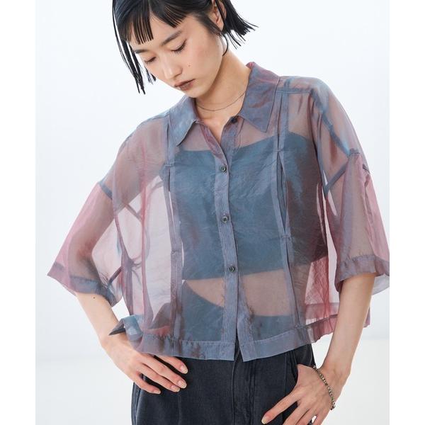 ZOZO問い合わせ番号:91850775ショップ:Abahouse Devinette，アバハウス　ドゥヴィネットブランド:NOMINE，ノミネ商品名:ハーフスリーブ シアー シャツカテゴリ:トップス>シャツ/ブラウスブランド品番:3...