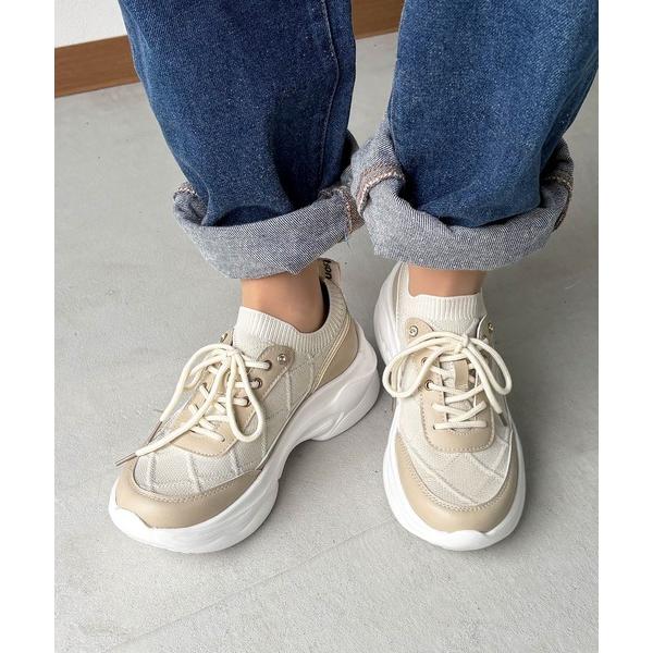 ZOZO問い合わせ番号:91850964ショップ:TONE，トーンブランド:kitson，キットソン，tone，トーン商品名:KITSON キットソン 厚底 ウェッジソール 軽量 レースアップ ニットスニーカー/hskyカテゴリ:シューズ&...