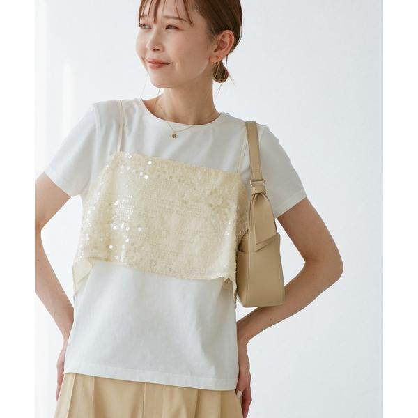 『セール実施中』ZOZO問い合わせ番号:91884079ショップ:ROPE' PICNIC，ロぺピクニックブランド:ROPE' PICNIC，ロペピクニック商品名:スパンコールビスチェ付きカットトップスカテゴリ:トップス>Tシャツ/カ...