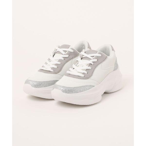 『タイムセール実施中』ZOZO問い合わせ番号:91946633ショップ:BETTY CLUB，ベティ クラブブランド:BETTY CLUB，ベティクラブ商品名:【JEWEL CASKET】ボリュームソール ラメ レースアップスニーカーカテゴ...