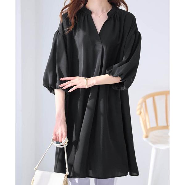 『タイムセール実施中』ZOZO問い合わせ番号:91979436ショップ:alotta，アロッタブランド:alotta，アロッタ商品名:【上品ブロード素材】パフ袖とろみブラウスチュニックワンピカテゴリ:ワンピース/ドレス>チュニックブラ...