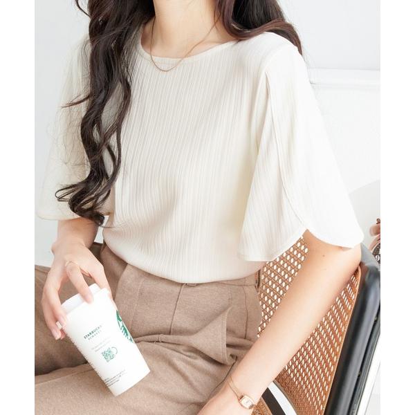 『タイムセール実施中』ZOZO問い合わせ番号:91979443ショップ:alotta，アロッタブランド:alotta，アロッタ商品名:サラサラ×ひんやりの夏に嬉しい素材感　ランダムテレコチューリップ袖Ｔブラウス【6サイズ展開】カテゴリ:トッ...