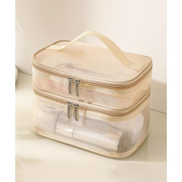 『セール実施中』ZOZO問い合わせ番号:92016733ショップ:florist，フローリストブランド:florist，フローリスト商品名:【2タイプ展開】シアーメッシュ大容量トラベルポーチ/メイクポーチカテゴリ:財布/小物>ポーチブ...