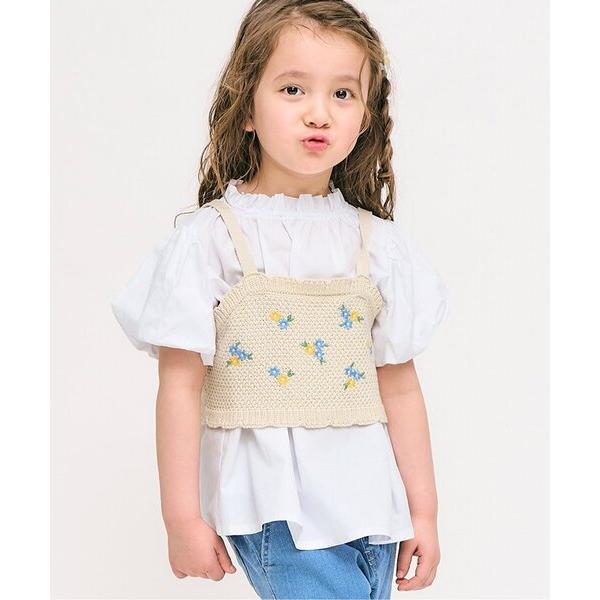 『セール実施中』ZOZO問い合わせ番号:92049468ショップ:F.O.Online Store，エフオーオンラインストアブランド:apres les cours，アプレレクール商品名:【ジュニア対応】フラワー刺繍ニットビスチェ＆チュニッ...