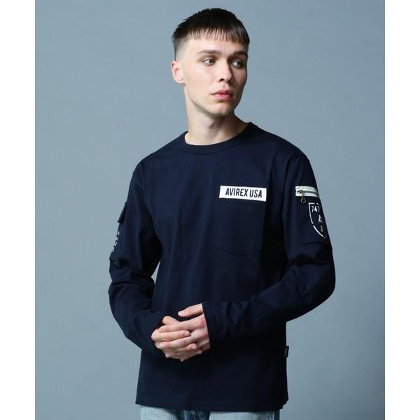 ZOZO問い合わせ番号:92050616ショップ:AVIREX，アヴィレックスブランド:AVIREX，アヴィレックス商品名:LONG SLEEVE FATIGUE CREW NECK T-SHIRT / ファティーグ クルーネック 長袖 T...