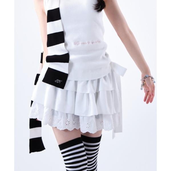 『タイムセール実施中』ZOZO問い合わせ番号:92053112ショップ:INTER FACTORY，インターファクトリーブランド:Smyeon，スミョン商品名:Multi ribbon tiered skirt/マルチリボンティアードスカー...