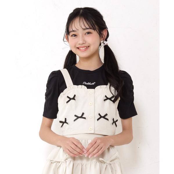 ZOZO問い合わせ番号:92056357ショップ:BABYDOLL，ベビードールブランド:PINKHUNT，ピンクハント商品名:PINKHUNT ピンクハント ミニリボンビスチェ付き Tシャツ 0522K （ボトムス別売り）カテゴリ:トップ...