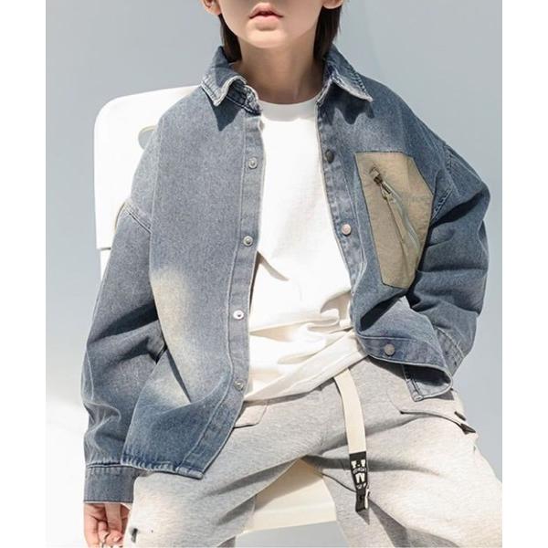 『タイムセール実施中』ZOZO問い合わせ番号:92056633ショップ:aimoha，アイモハブランド:aimoha，アイモハ商品名:【aimoha KIDS】ウォッシュ加工デニムシャツカテゴリ:トップス>シャツ/ブラウスブランド品番...