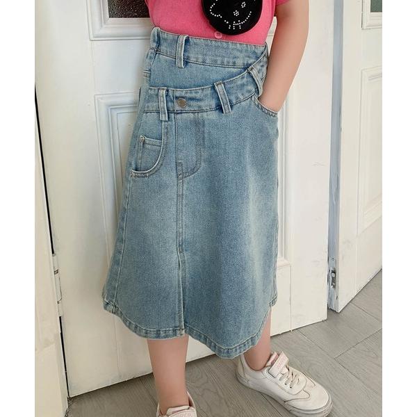 『タイムセール実施中』ZOZO問い合わせ番号:92150761ショップ:aimoha，アイモハブランド:aimoha，アイモハ商品名:【aimoha-KIDS-】ウエストデザインキッズデニムスカートカテゴリ:スカート>デニムスカートブ...