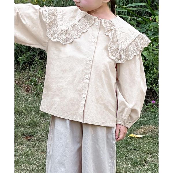 『タイムセール実施中』ZOZO問い合わせ番号:92151537ショップ:aimoha，アイモハブランド:aimoha，アイモハ商品名:【aimoha KIDS】レースカラーコットンブラウスカテゴリ:トップス>シャツ/ブラウスブランド品...