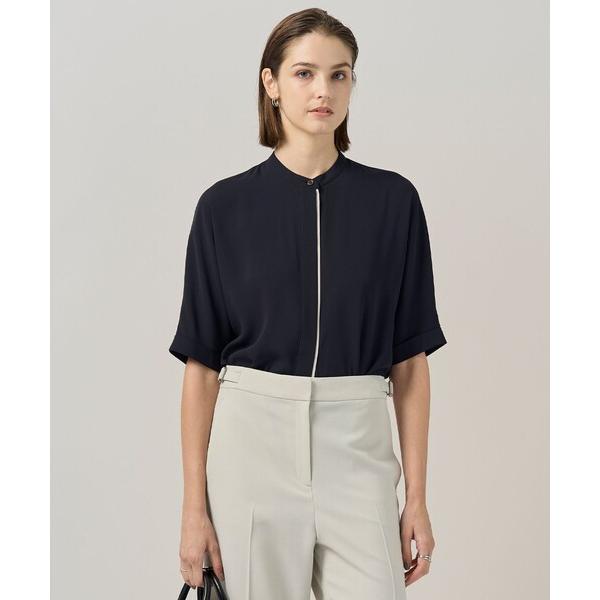 ZOZO問い合わせ番号:92184284ショップ:ICB，アイシービーブランド:ICB，アイシービー商品名:BackSatinAmunzen 5分袖バンドカラーブラウスカテゴリ:トップス>シャツ/ブラウスブランド品番:BLCYGM00...