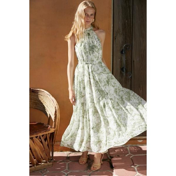 ZOZO問い合わせ番号:92184587ショップ:Estella.K，エステラケーブランド:Estella.K，エステラケー商品名:Positano Belted long Dress 2 プリントホルターネックティアードドレス 2カテゴリ...