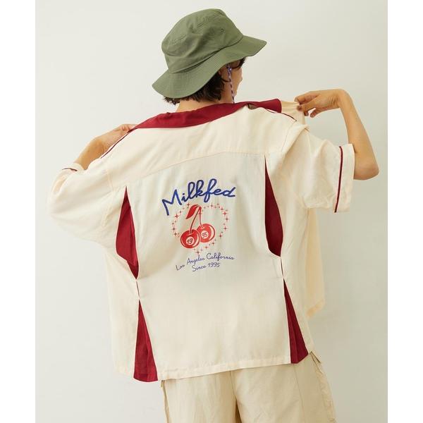 『セール実施中』ZOZO問い合わせ番号:92218589ショップ:MILKFED.，ミルクフェドブランド:MILKFED.，ミルクフェド商品名:CHERRIES BOWLING SHIRTSカテゴリ:トップス>シャツ/ブラウスブランド...