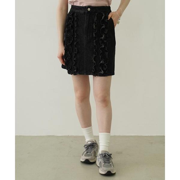 『タイムセール実施中』ZOZO問い合わせ番号:92218604ショップ:MILKFED.，ミルクフェドブランド:MILKFED.，ミルクフェド商品名:FRILL DENIM MINI SKIRTカテゴリ:スカート>デニムスカートブラン...