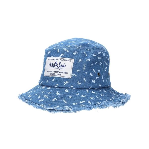 『セール実施中』ZOZO問い合わせ番号:92218617ショップ:MILKFED.，ミルクフェドブランド:MILKFED.，ミルクフェド商品名:FLORAL PATTERN DENIM FRINGE BUCKET HATカテゴリ:帽子&gt...