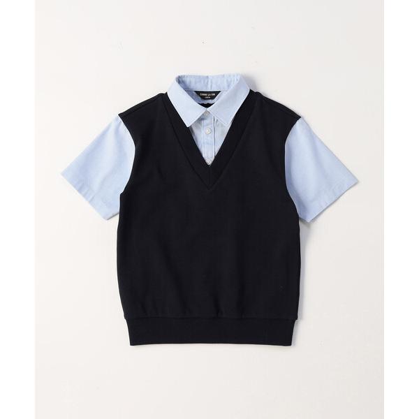 『タイムセール実施中』ZOZO問い合わせ番号:92218934ショップ:COMME CA ISM，コムサイズムブランド:COMME CA ISM，コムサイズム商品名:フェイクレイヤード 半袖シャツ(140-160cm)カテゴリ:トップス&g...