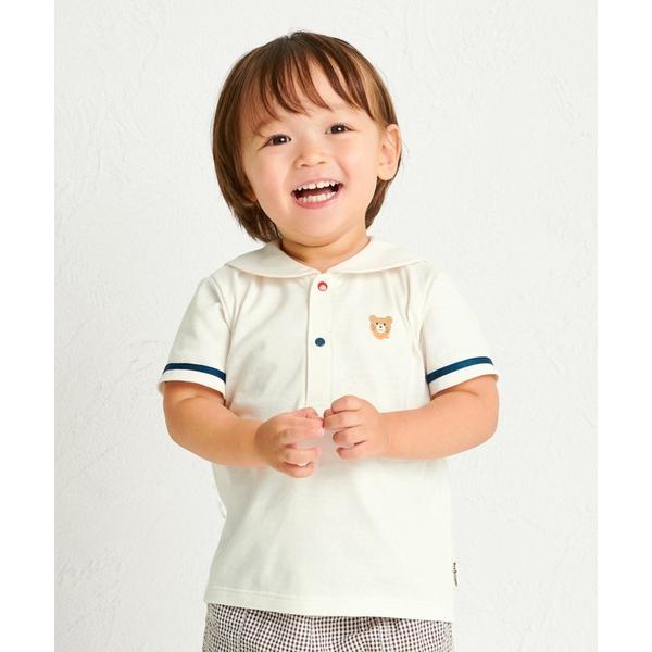 ZOZO問い合わせ番号:92219341ショップ:MIKI HOUSE HOT BISCUITS，ミキハウスホットビスケッツブランド:HOT BISCUITS，ホットビスケッツ商品名:くま耳 セーラーカラー半袖Tシャツカテゴリ:トップス&g...