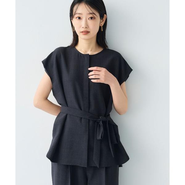 『タイムセール実施中』ZOZO問い合わせ番号:92219686ショップ:cross marche，クロスマルシェブランド:CROSS FUNCTION，クロスファンクション商品名:《シワになりにくい》サマナチュラ リネンライクベルト付きフレ...