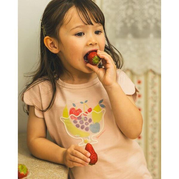 『セール実施中』ZOZO問い合わせ番号:92220219ショップ:BEAMS HEART，ビームスハートブランド:BEAMS mini，ビームスミニ商品名:フルーツ スカラップ Tシャツ 2025SS（90〜150cm）カテゴリ:トップス&...
