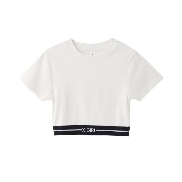 『タイムセール実施中』ZOZO問い合わせ番号:92221819ショップ:X-girl，エックスガールブランド:X-girl，エックスガール商品名:LOGO AND STRIPE CROPPED S/S TOPカテゴリ:トップス>Tシャ...