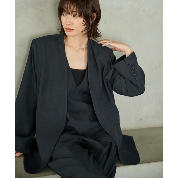 ZOZO問い合わせ番号:92221934ショップ:Bonjour Sagan，ボンジュールサガンブランド:meilmada，メイルマダ，Bonjour Sagan，ボンジュールサガン商品名:ノーカラーツイルジャケットカテゴリ:ジャケット/ア...