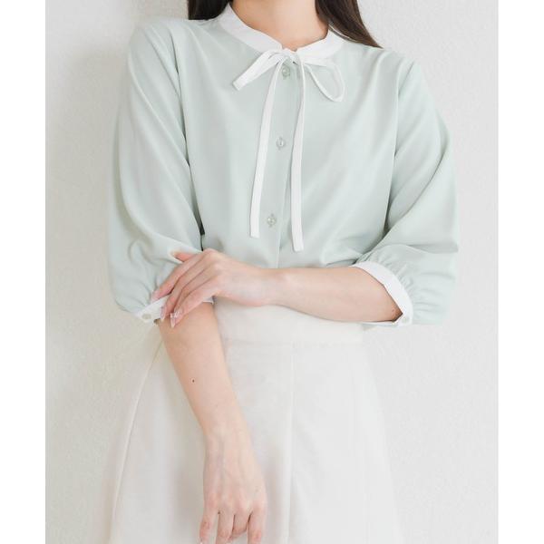 『タイムセール実施中』ZOZO問い合わせ番号:92224007ショップ:MISCH MASCH，ミッシュ マッシュブランド:MISCH MASCH，ミッシュマッシュ商品名:ZOZO限定  配色リボンブラウスカテゴリ:トップス>シャツ/...