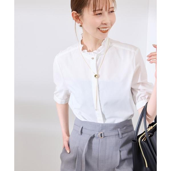 『タイムセール実施中』ZOZO問い合わせ番号:92254567ショップ:ROPE' PICNIC，ロぺピクニックブランド:ROPE' PICNIC，ロペピクニック商品名:【花粉ガード・防シワ】ハーフスリーブフリルシャツカテゴリ:トップス&g...